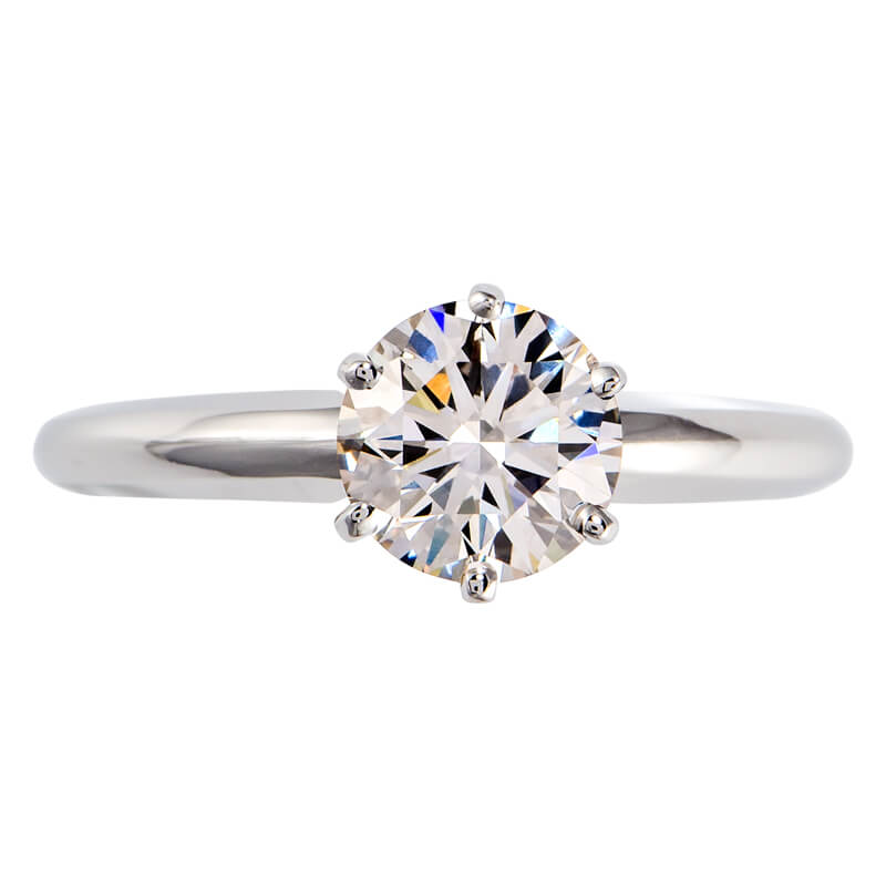 Tiffany-Style Solitaire Engagement Ring w/ Lab Colorless Diamond