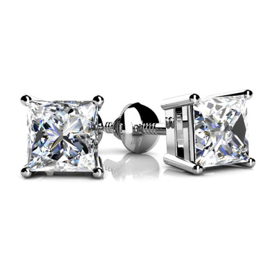 Classic 4-Prong Princess Cut Studs | 14Kt Gold | 4.00 tcwt