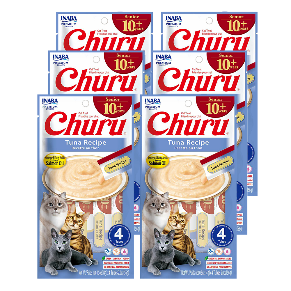 Snack Cremoso Para Gato Inaba Churu Atún Senior 24 Tubos