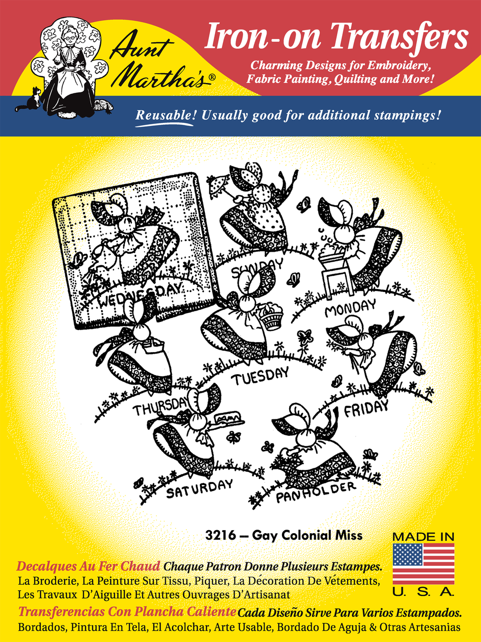 Aunt Martha's #3553 Colonial Girl - Colonial Patterns, Inc.