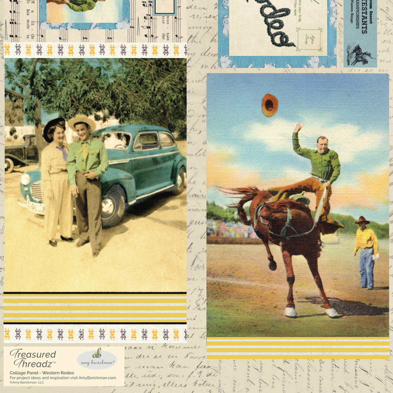 Treasured Threadz™ Quilt Block Fabric Panel - Postage Stamp Retro ...