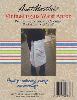 Vintage Striped Waist Apron - Colonial Patterns, Inc.