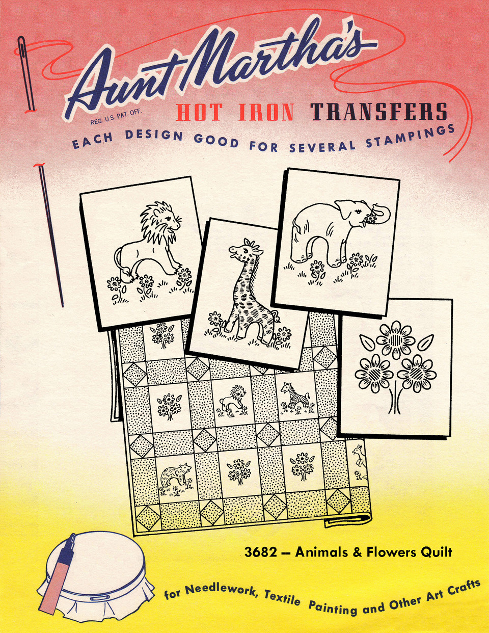 Aunt Martha's #3047 Baby Animal Quilt - Colonial Patterns, Inc.