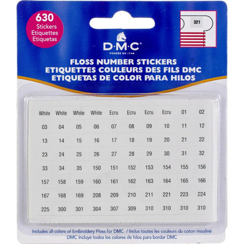 DMC® Floss Number Stickers – 630 Pack | Bobbin Organizer
