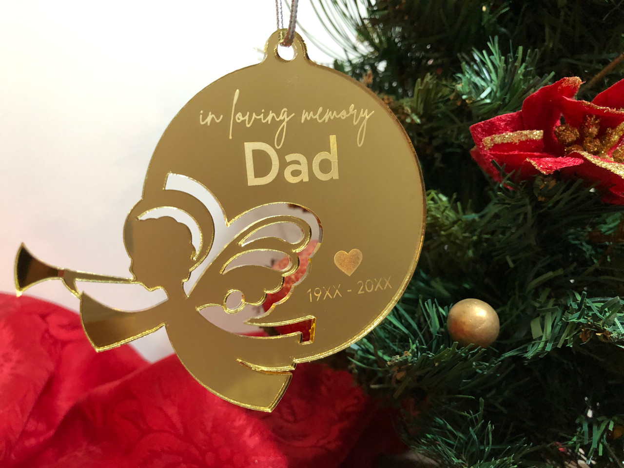 Christmas Ornament (Acrylic) - Angel Memorial - Personalisable