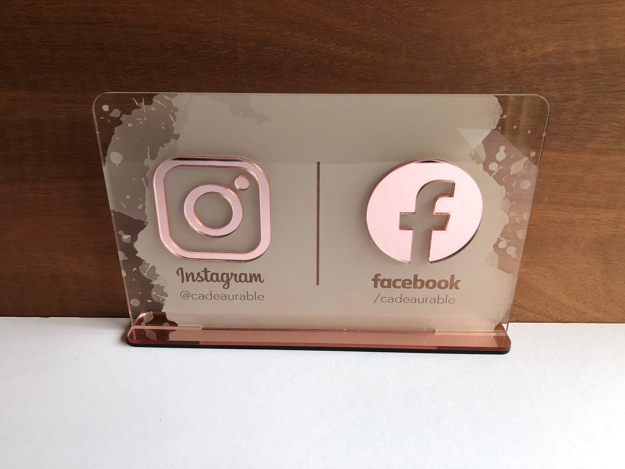 Twin Business Social Media Plaque (Acrylic) - Personalisable
