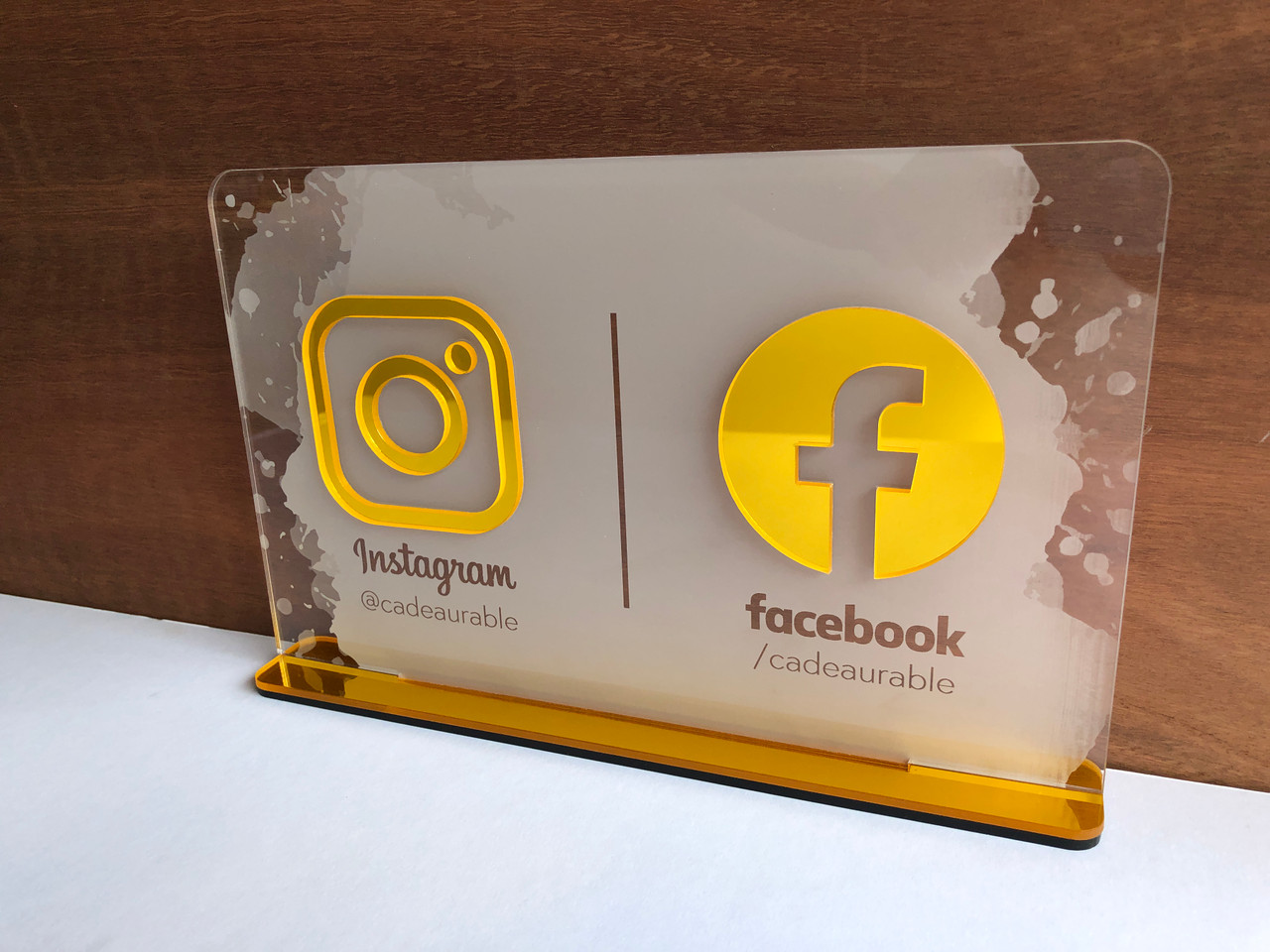 Twin Business Social Media Plaque (Acrylic) - Personalisable