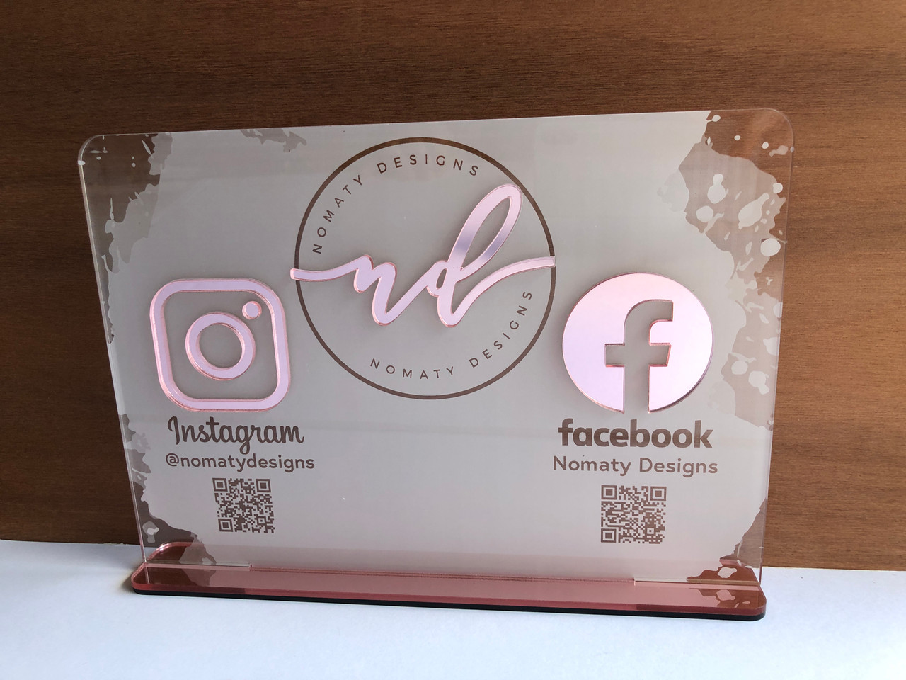 Business Social Media Plaque & Logo (All Acrylic) - Personalisable