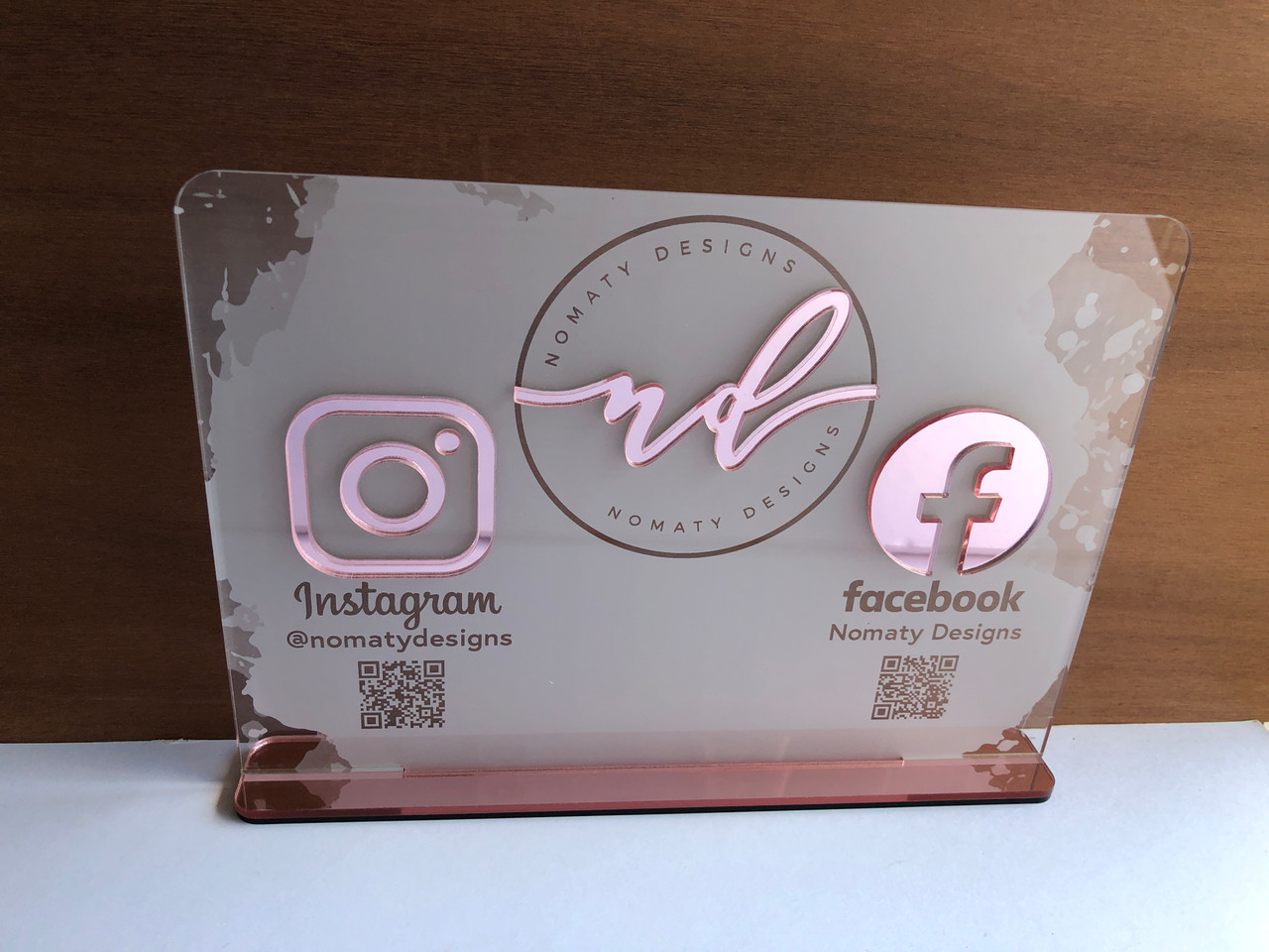 Business Social Media Plaque & Logo (All Acrylic) - Personalisable