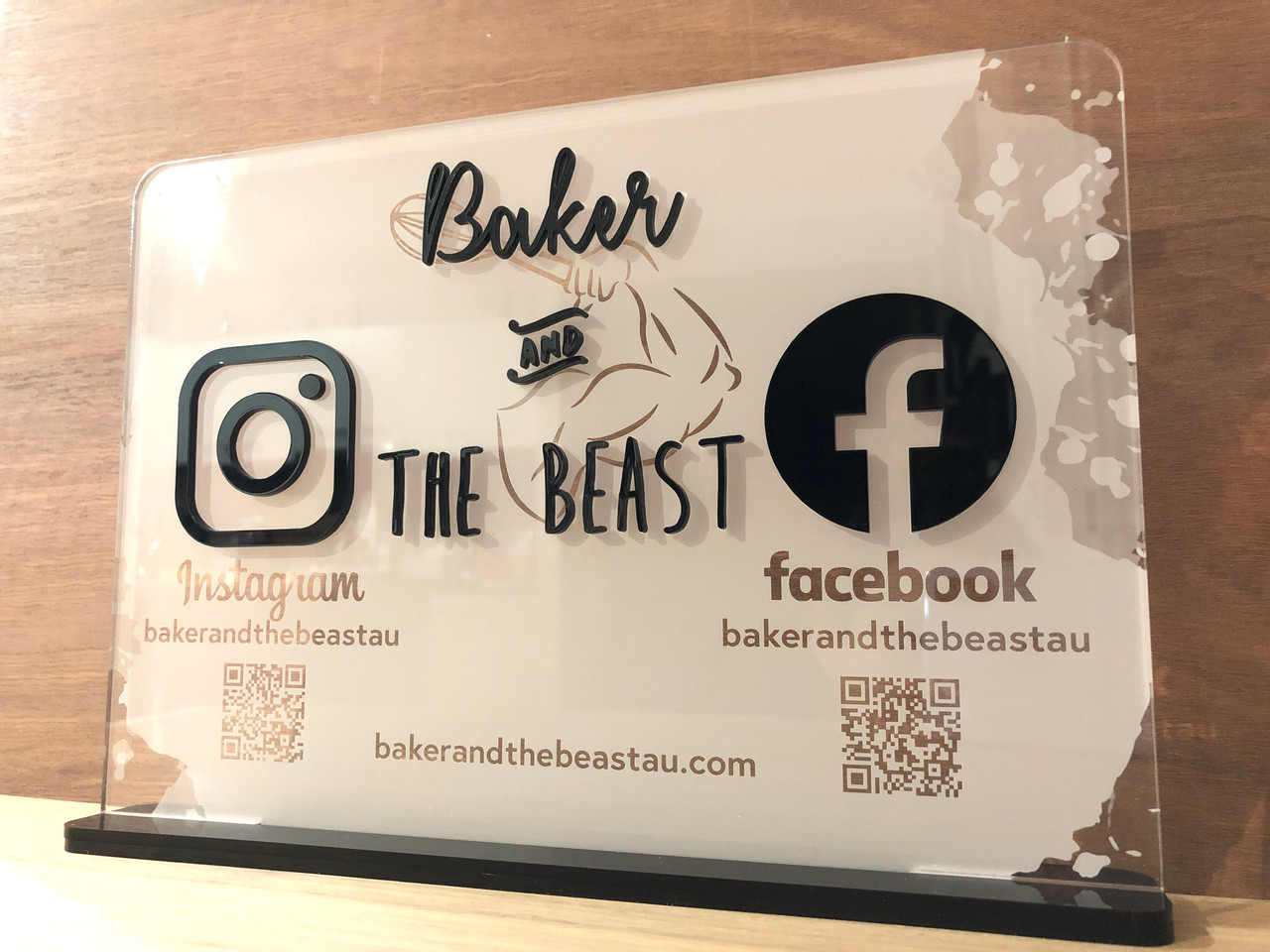 Business Social Media Plaque & Logo (All Acrylic) - Personalisable
