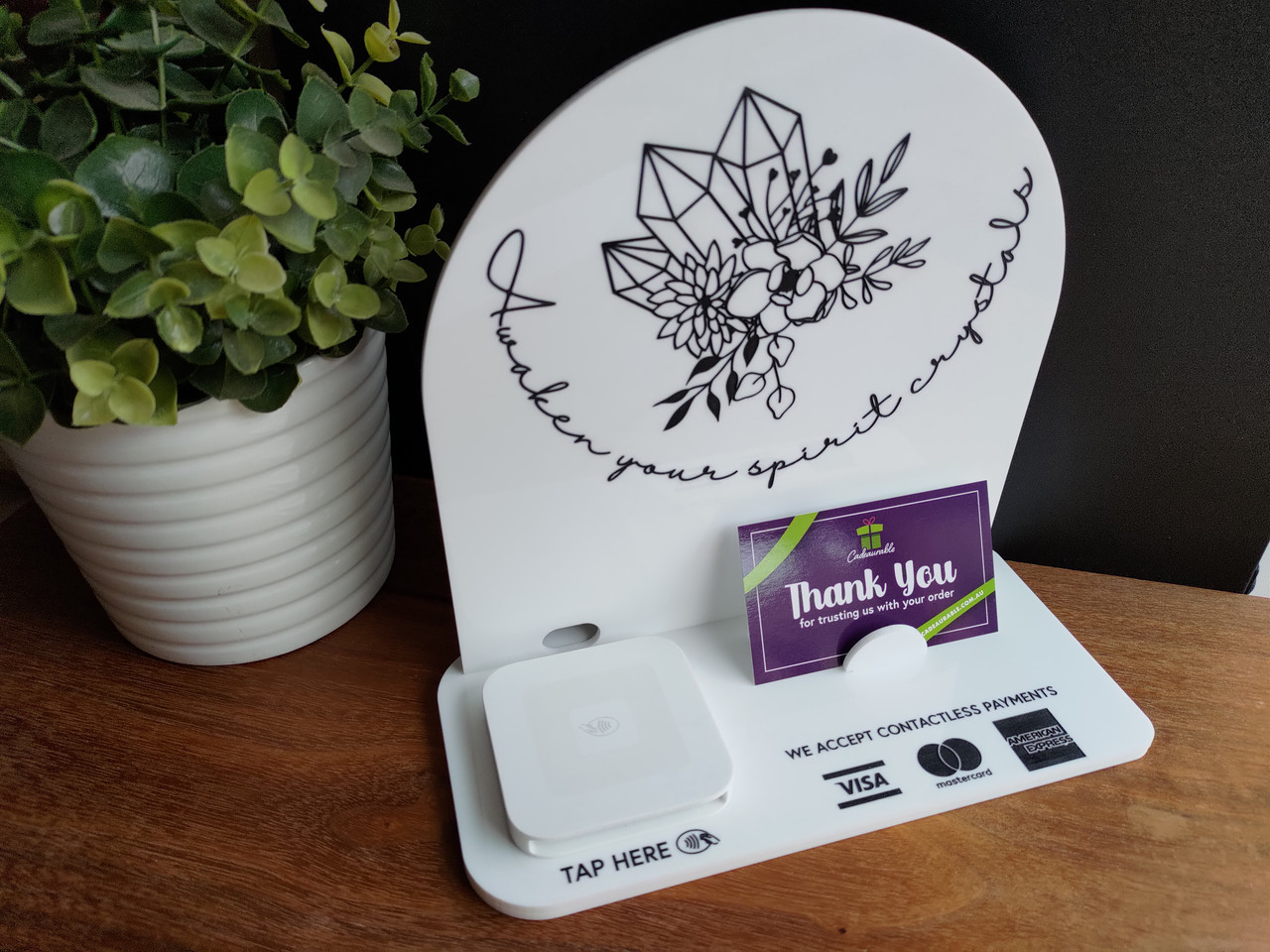 Arch-Shaped Square Reader Holder - (Acrylic) - Personalisable