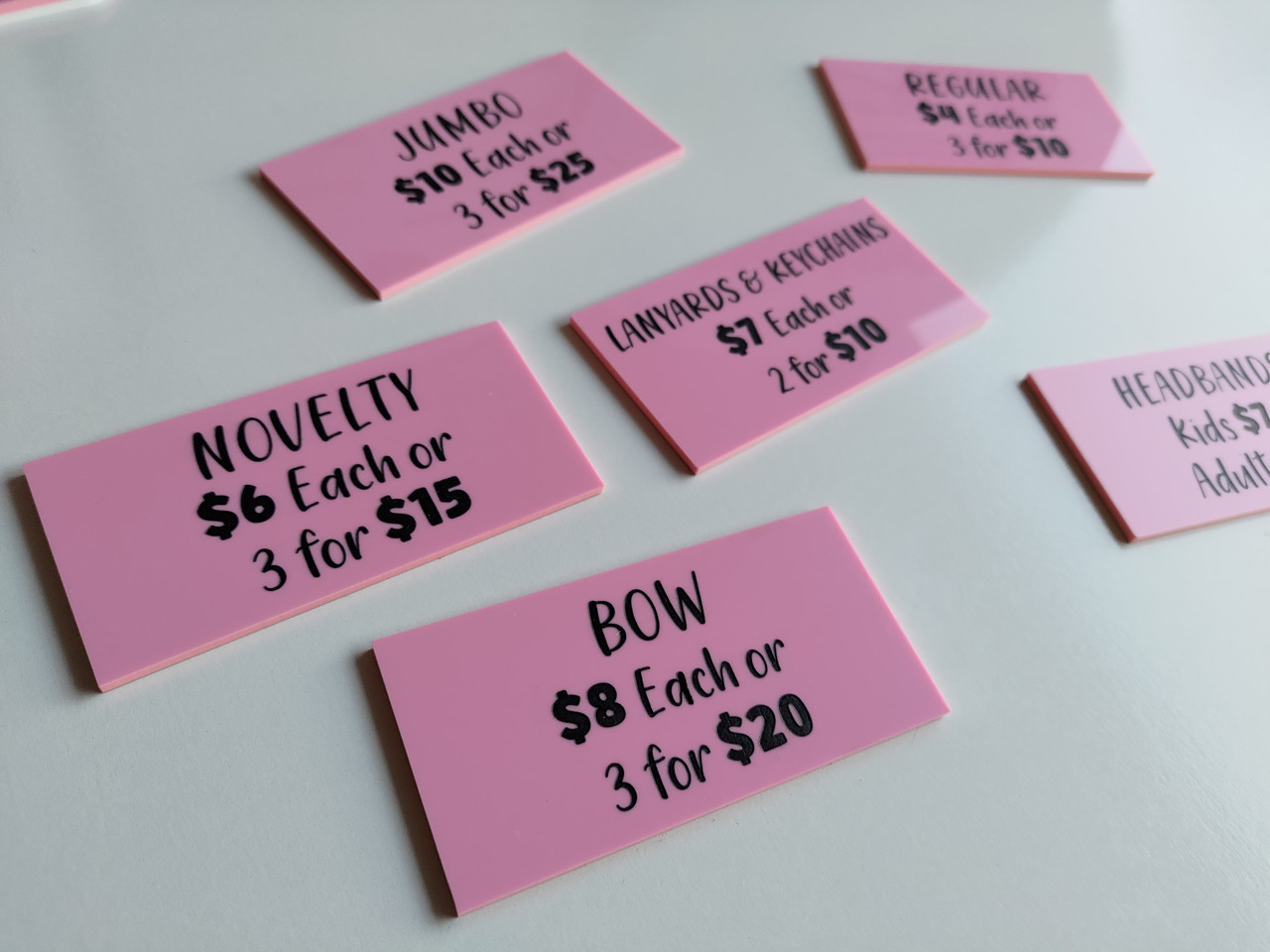 Price Tags (Acrylic) - Personalised