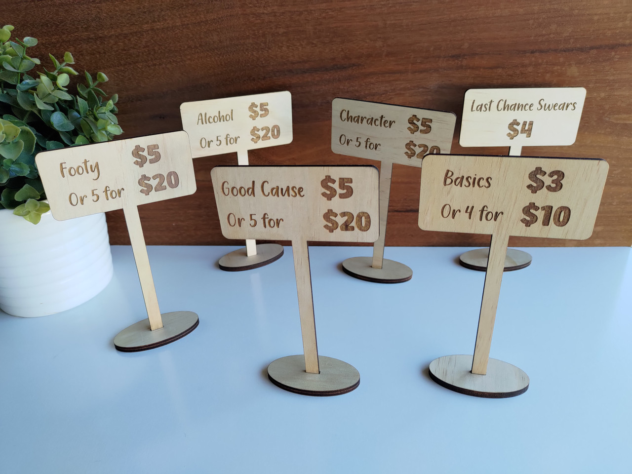Standing Price Tags (Wood) - Personalised