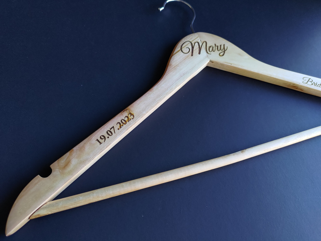 Wedding Dress/Robe Hanger (Wood) - Personalisable