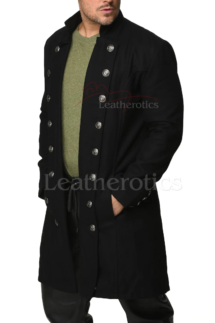 Vintage Military Style Men’s Wool Coat | Leatherotics US