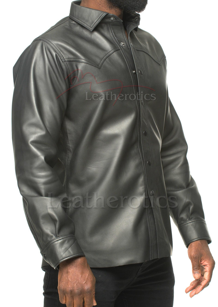 Gents Premium Matt Finish Leather Shirt