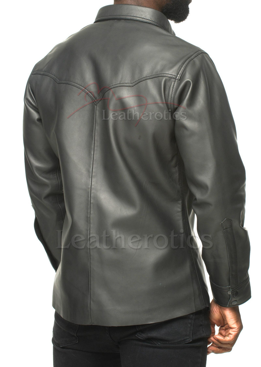 Gents Premium Matt Finish Leather Shirt