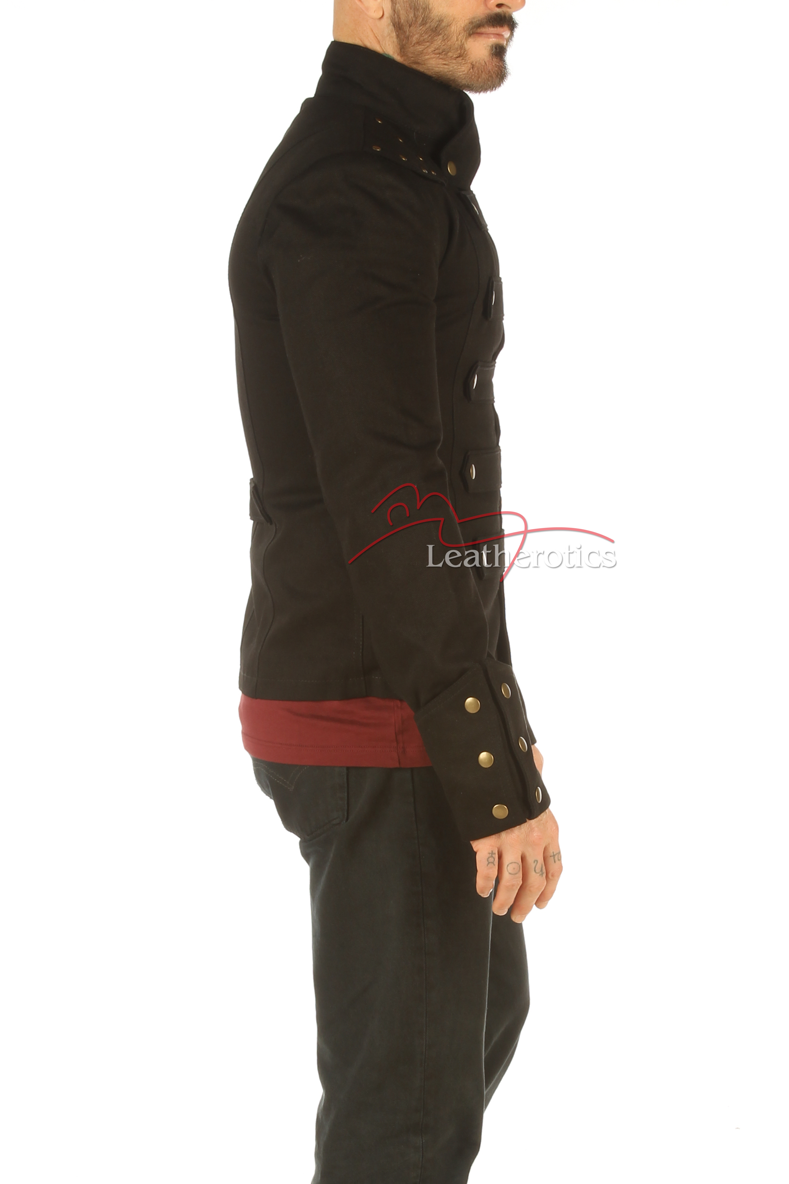 Mens Steampunk Military jacket Top | Leatherotics US