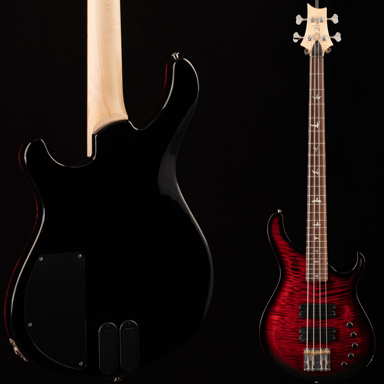PRS Grainger 4-String Bass 10-Top Fire Red Smokeburst 911 at Moore Guitars