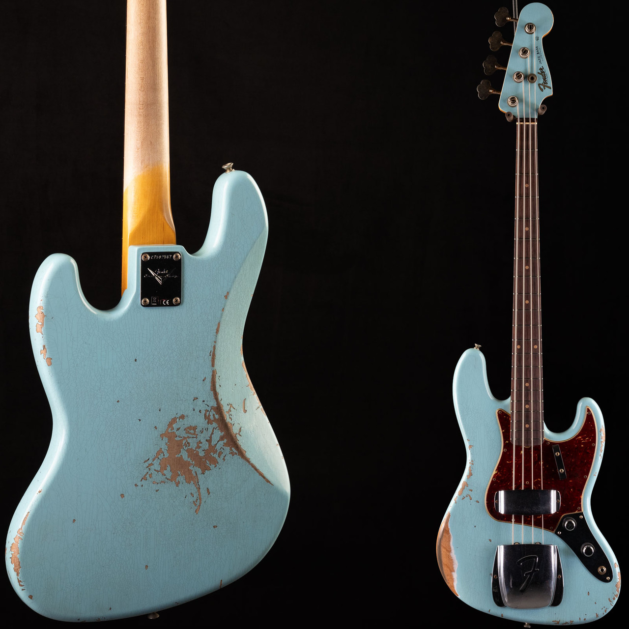 Fender Custom Shop 1961 Jazz Bass Heavy Relic Super Faded Aged Daphne ...