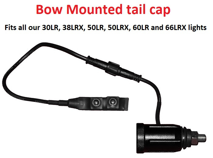 Bow Mounted Tail cap for mounting light to bow.