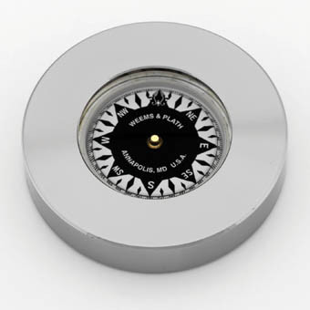 Brass Sundial Compass with Nickel Finish