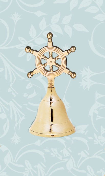 Brass Hand Bell - Ship Wheel Decor