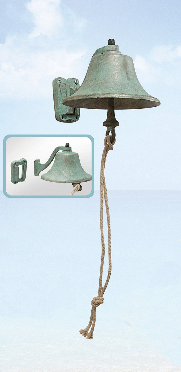 Nautical Aluminum Outdoor Bell with Green