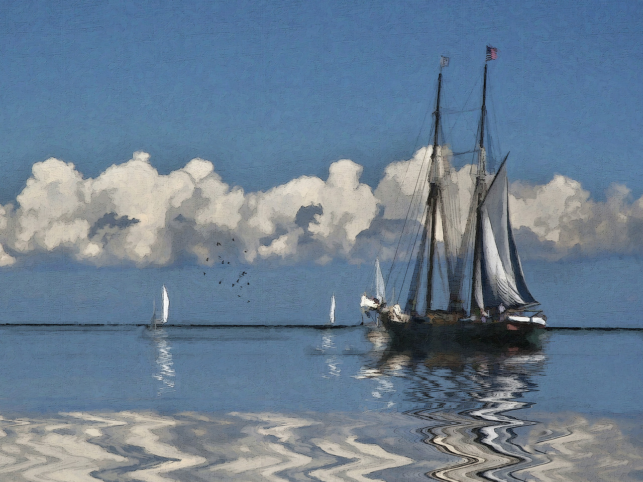 Vineyard Sound Outdoor Canvas Art