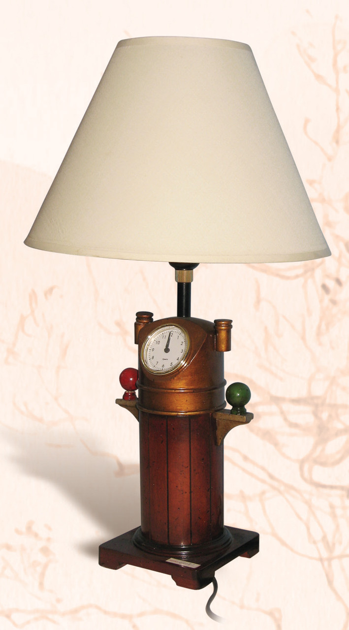 Decorative Binnacle Clock Lamp - 15.75"