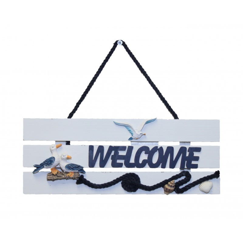 Wooden Pelican/Seagull Welcome Sign