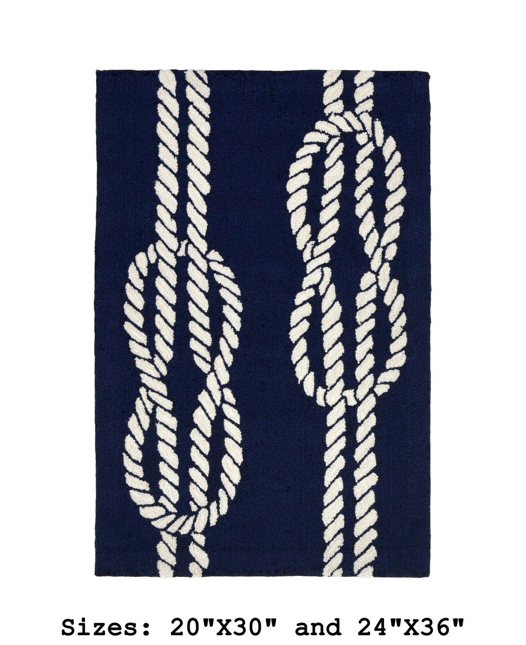 Capri Nautical Ropes Indoor/Outdoor Rug - Navy - 7 Sizes