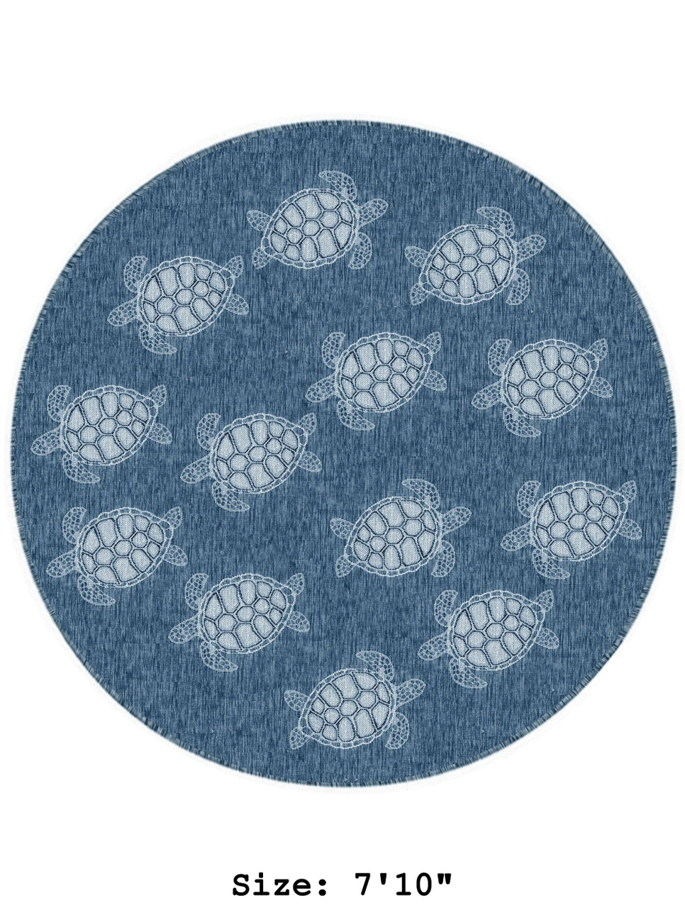 Carmel Sea Turtles Indoor/Outdoor Rug - Navy- 7 Sizes