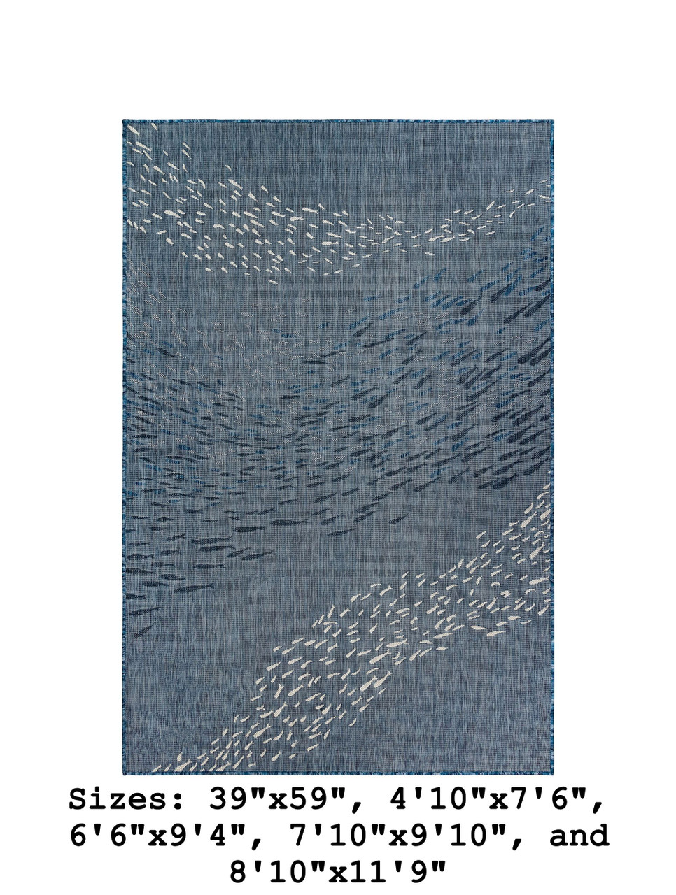Carmel School of Fish Indoor/Outdoor Rug - Navy - 7 Sizes