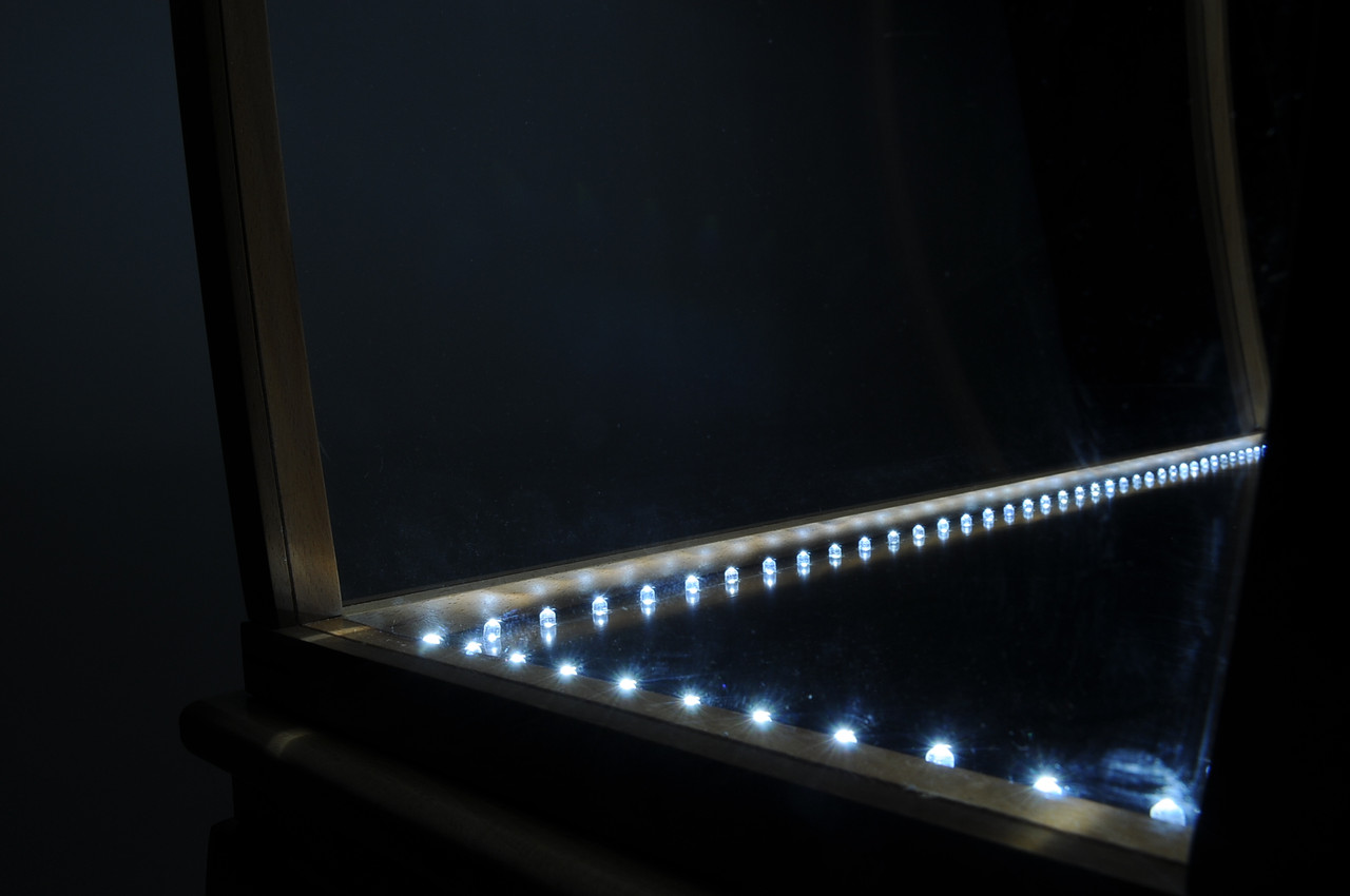 Floor Display Case w/ LED Lights - Clear Finish