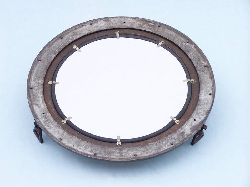 Bronze Deluxe Class Decorative Ship Porthole Mirror 17"