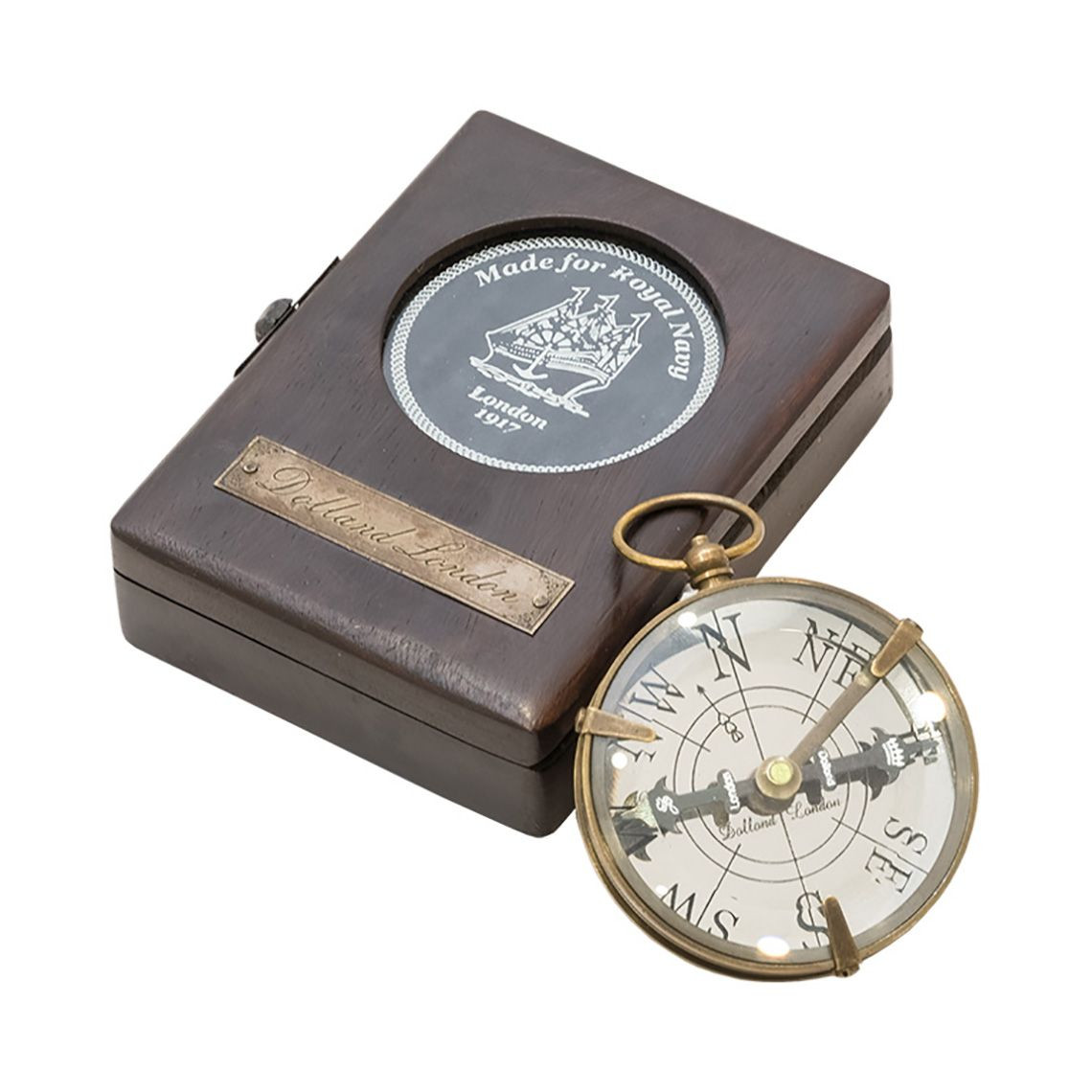 Royal Navy Compass w/ Wood Box
