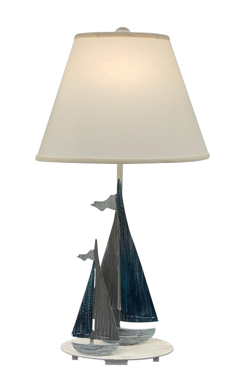 Cottage Two Sailboat Table Lamp - Multicolor - 28.5"