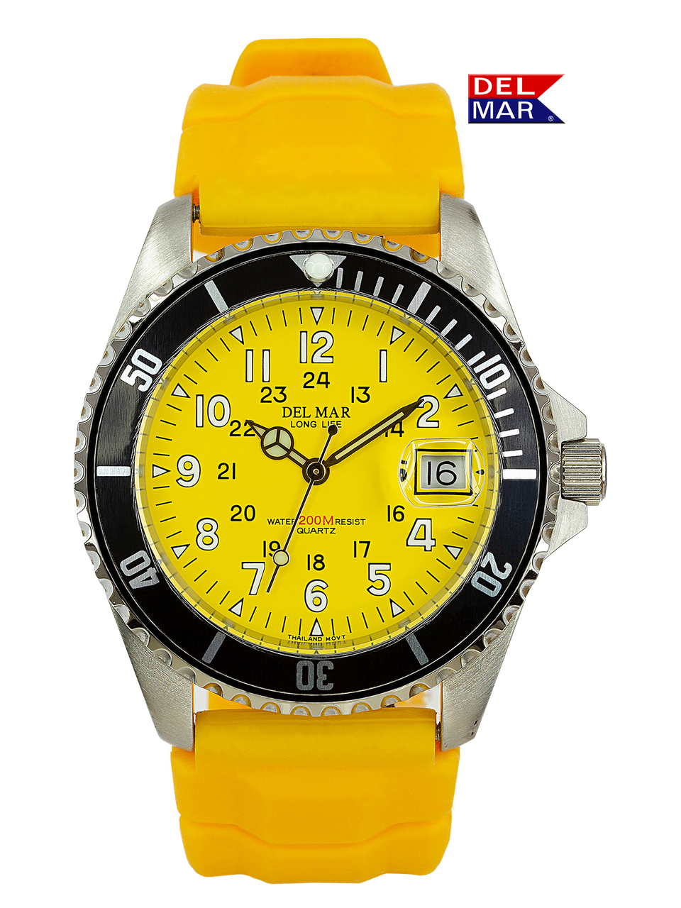 Del Mar Men's Sportstrap Yellow Face, 200M Watch