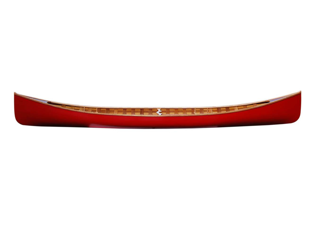 Red Wooden Canoe with Ribs - 16'