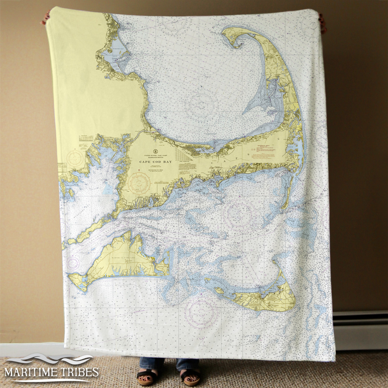 Nautical Chart Blanket - Cape Cod & the Islands, MA
