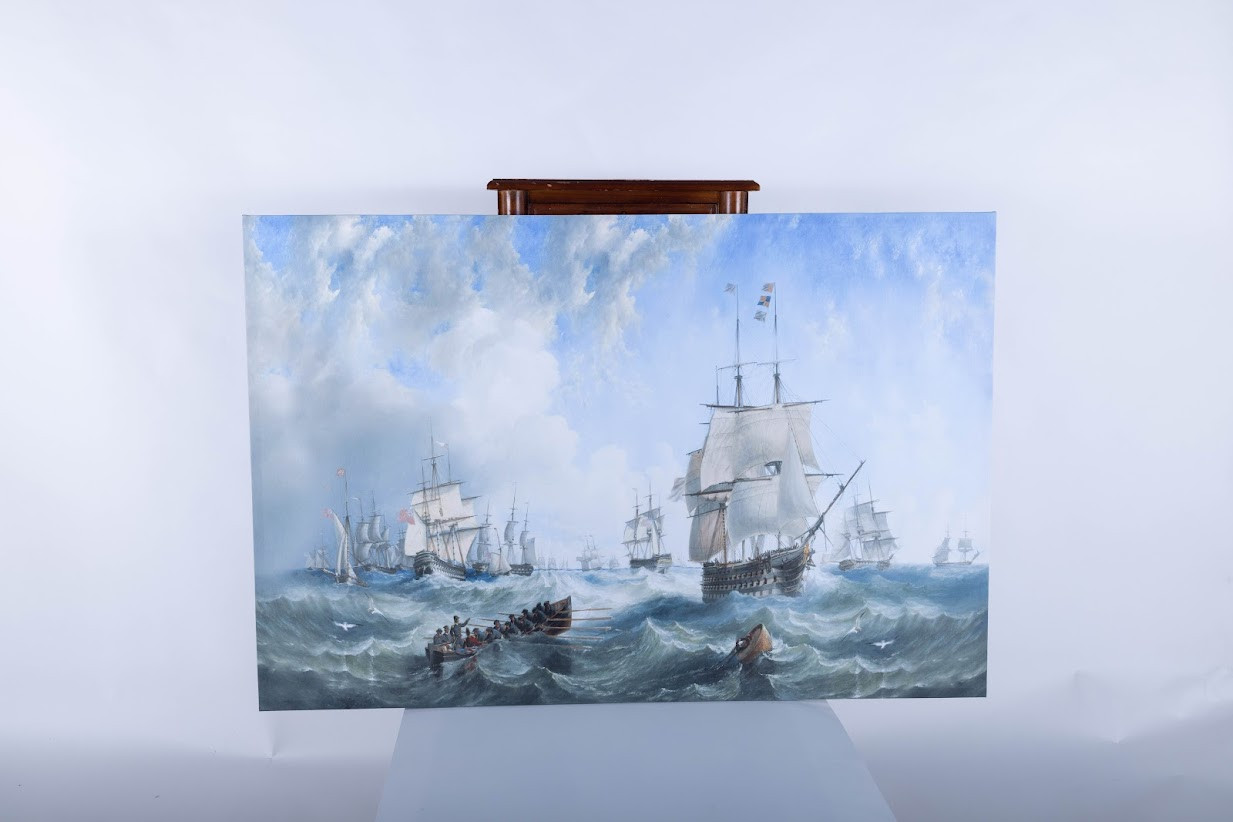 Nautical Canvas Print - The Channel Fleet in Heavy Weather