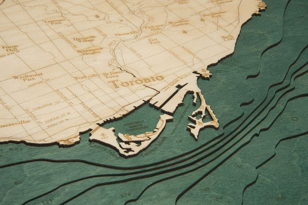 Toronto - 3D Nautical Wood Chart