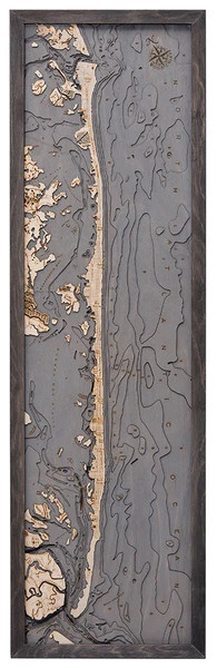 New Jersey Long Beach Island - 3D Nautical Wood Chart