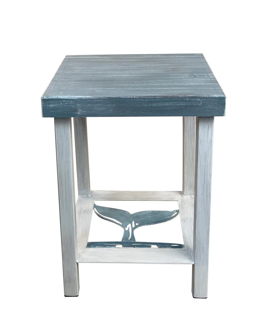 Pacific Square End Table with Whale Tail Accent