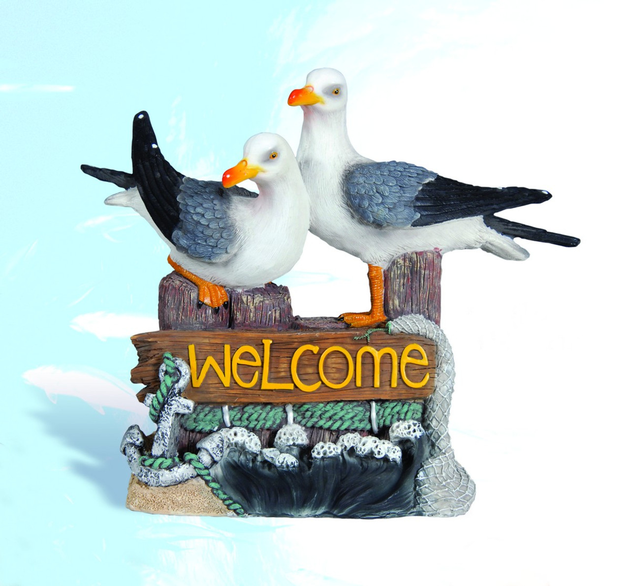 Seagull Welcome Sign, Beach Home Plaques, Coastal Bird & Welcome Signs