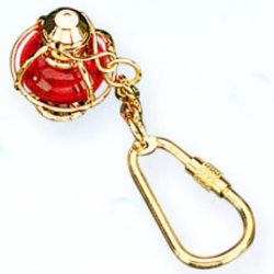 Brass Fancy Red Lantern Key Chain