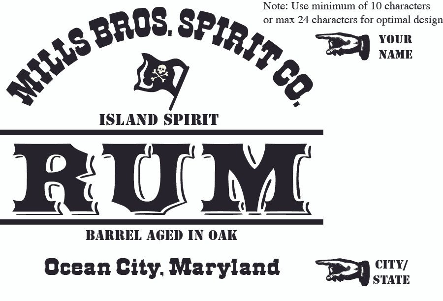 Pirate Rum Oak Barrel - Personalized