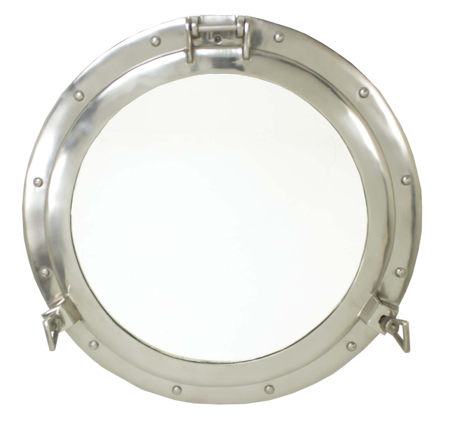 12" Aluminum Nickel finish Port Hole Window w/Adjustable Flange