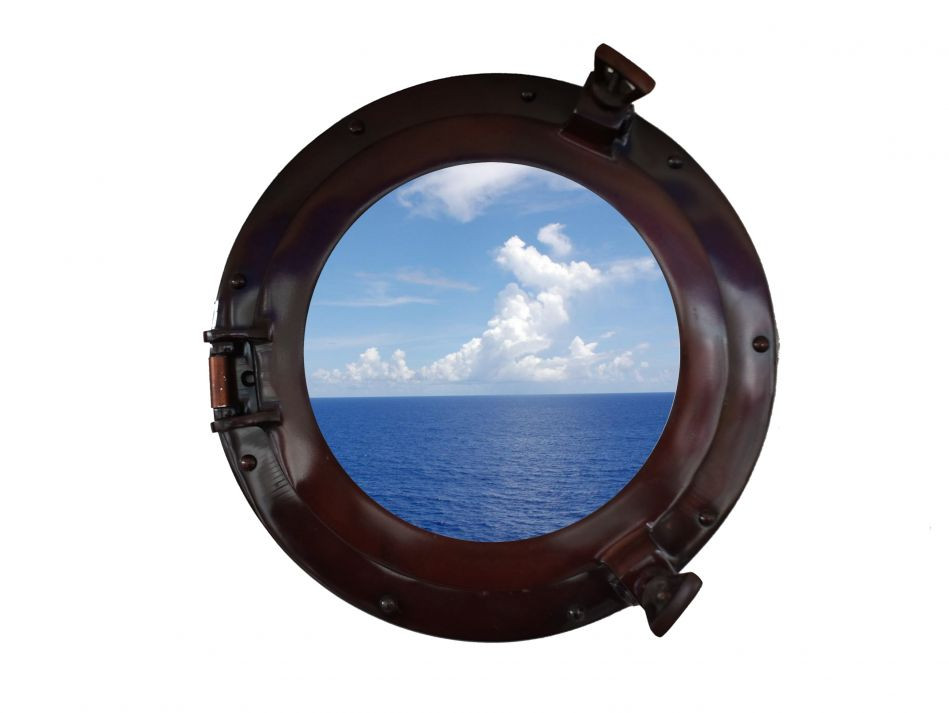 Heavy Duty Brass Porthole Window - 14.25"